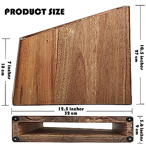 Resafy Magnetic Knife Wooden Block Knife Display Holder Rack Magnetic Stands with Strong Enhanced Magnets Kinves Strip