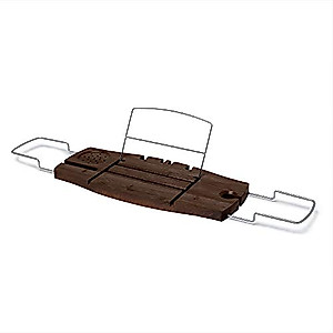 Umbra Aquala Bathtub Tray Bamboo Extendable and Adjustable Tray Holder, Walnut