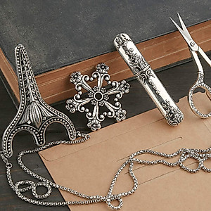 6 Pcs Embroidery Scissors Kit, Golden Exquisite Retro Scissors European Style Stainless Steel Sewing Tools Antique Sewing Scissors for Embroidery, Sewing, Craft, Art Work, and Everyday Use (Silver-1)