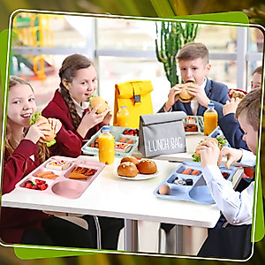 Pinkunn 8 Pcs Large 14 Inch Wheat Straw Divided Plates Unbreakable Divided Plates Dinnerware Set Microwave Dishwasher School Lunch Tray Lightweight Plates(Multicolor)