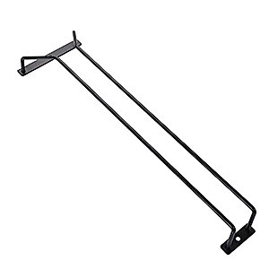 Diano 40.5CM Black Wine Glass Rack, Under Cabinet Wine Glass Holder, Stemware Rack Under Shelf, Wine Glasses Storage Hanger For Bar Kitchen 1 Row