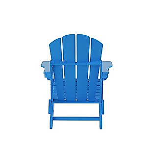 WO Home Furniture Adirondack Chair Set of 2 PCS Outdoor Patio Folding Chair for Fire Pit Garden Lawn Backyard (Pacific Blue)