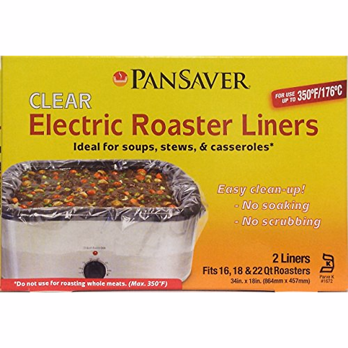 PanSaver Electric Roaster Liners. Fits 16, 18, 22 Quart Roasters 10 Pack of Liners(5 boxes of 2 bags each), Rectangular