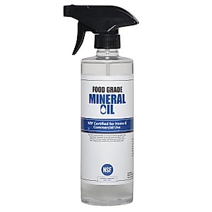 Premium 100% Ready to Use Food Grade Mineral Oil, 16oz Spray Bottle, Butcher Block and Cutting Board Oil - Sprayer Included