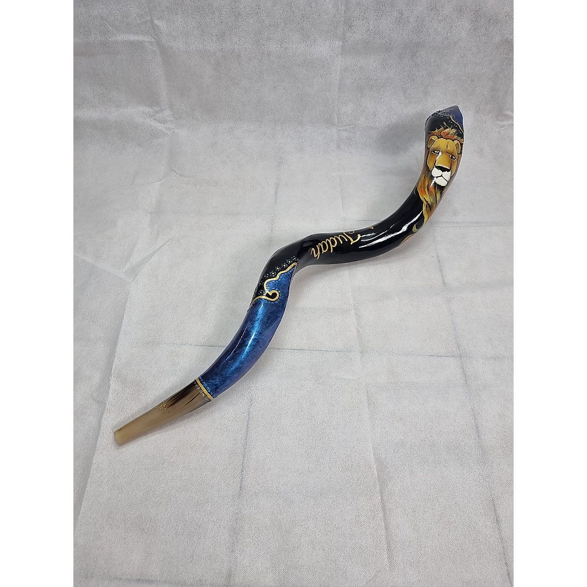 Sale for shofar Yemenite Polish Horn Size 46" Paint Painted Kudu lion of Judah From Israel Active