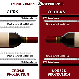 [UPGRADED PROTECTION] 4 Set (8 pcs) Reusable Wine Bags for Travel, Wine Protector Sleeve Case, Airplane Car Cruise TRIPLE Luggage Leak-proof Safety Impact Resist