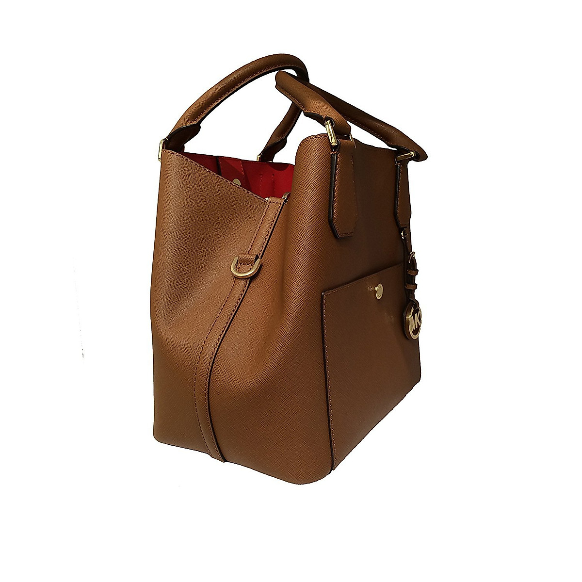 Michael Kors Greenwich Large Saffiano Leather Grab Bag Navy (Brown)