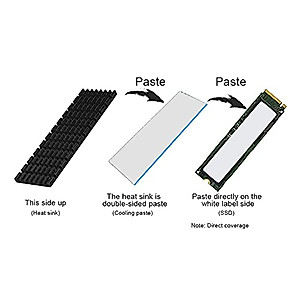 SSD Heat Sink, Convenient Aluminum Alloy SSD Cooler Durable PCIE M. 2 SSD 2280 for Computer(Black)