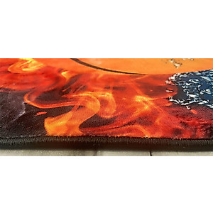 EDUMEYA Boys Teens Black Basketball Area Rug for Bedroom Living Room Sports Non-Slip Floor Doormats Mat