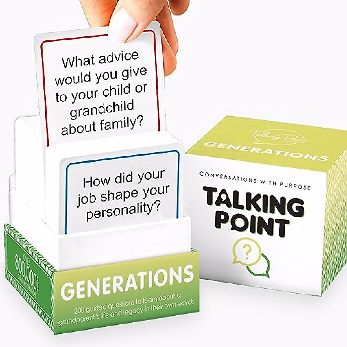 200 Intergenerational Conversation Cards - Get to Know Parents and Grandparents for Family Game Night with Curated Question Cards - Family Fun Games for Adults and Kids Too - Relatives Icebreaker