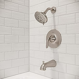 Pfister Weller Tub and Shower Trim Kit (Valve Sold Separately), Single Handle, Brushed Nickel Finish, LG898WRK