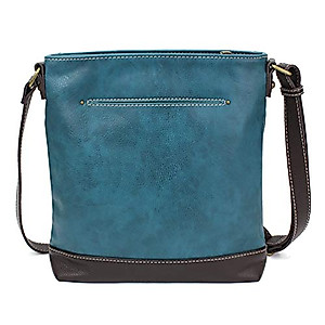Chala Handbags Sweet Messenger Mid Size Tote Bag Two Turtles - Turquoise