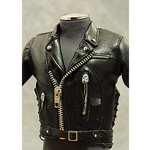 HiPlay 1/6 Scale Male Figure Doll Clothes, Handmade Imitation Leather Biker Costume, Combat Style Outfit for 12 inch Action FigureDC050