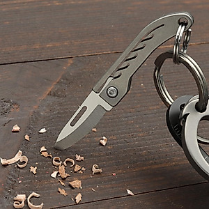 PJYTAC Mini Titanium Folding Pocket Knife, Very Small Portable Keychain Knife for Daily Use and Outdoors