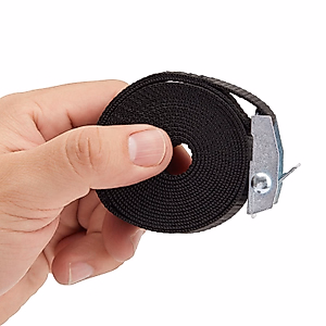 Built Industrial 8 Pack Kayak Tie Down Straps, Lashing Straps with Buckles for Bike, Luggage, and Cargo (6.5 FT, Black)