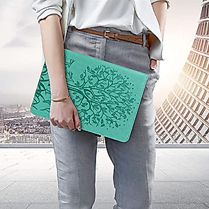 VODEFOX Case Fits Amazon Kindle Fire 7 Tablet (2022 Release-12th Gen) Latest Model 7",PU Leather Folio Stand Embossed Deer&Tree Cover with Elastic Band Stylus Slim Fit Protective Cover - Green