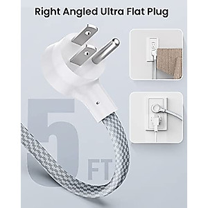 Power Strip Surge Protector with 9 Outlets 2 USB Ports 1 USB C,3 Sided 4.5Ft Braided Extension Cord,Flat Plug Wall Mount Wall Outlets Extender Desktop Charging Station for Home,Office