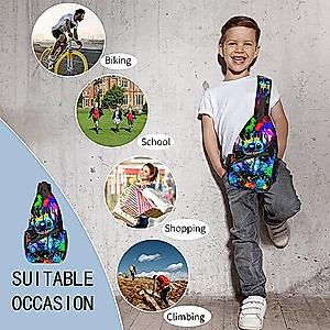 AIOUINBMO Sling Bag Cartoon Crossbody Sling Backpack Sling Bag Travel Hiking Chest Bag Daypack for Purses Shoulder Bag Gifts for Women Men