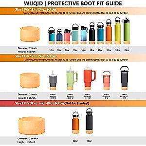 WUQID Protective Bling Silicone Boot Sleeve for 12oz-40oz Sport Flask & Stanley Water Bottles Tumbler Anti-Slip Bottom Sleeve Cover for All Water Bottles Bottom Width of 2.83&3.56in