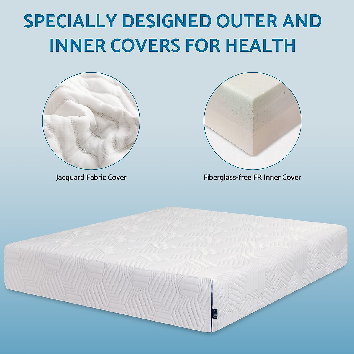 LIFERECORD Full Mattress, 10 inch Gel Memory Foam Full Size Mattress for a Cool Sleep Bed in a Box Pressure Relief, Medium Firm Mattresses CertiPUR-US Certified, White