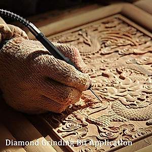 20Pcs Diamond Mounted Point, 8mm Ball Head, 3mm Shank, Diamond Grinding Bit Rotary Burrs, for Jade Stone Jewelry Ceramic Carving Polishing