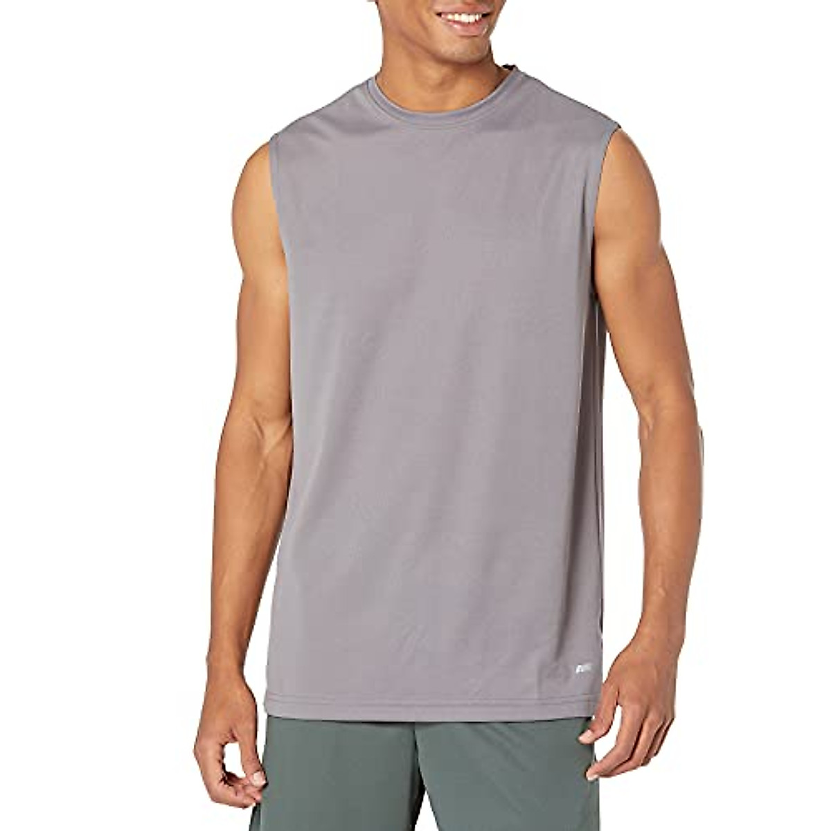 Amazon Essentials Men's Performance Tech Muscle Tank T-Shirt, Pack of 2, Medium Grey/Royal Blue, XX-Large