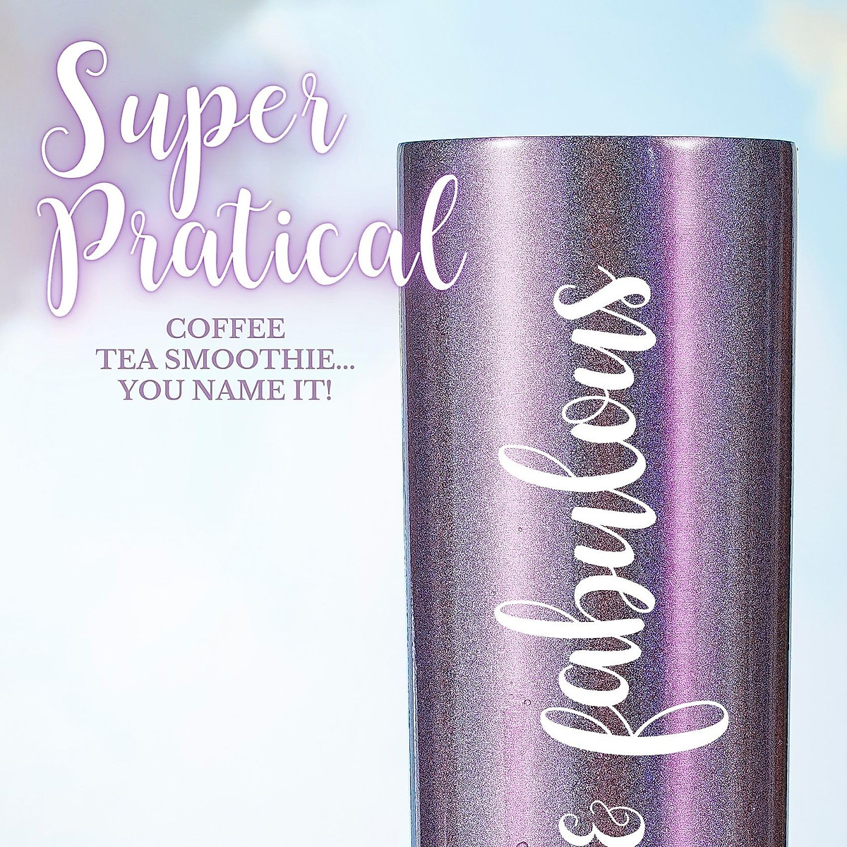 Onebttl 60th Birthday Gifts for Women, 60 & Fabulous, 60th Birthday Gift Idea for Women, 60th Bday Gifts, Stainless Steel Tumbler 20Oz - Purple
