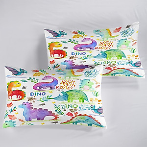 CVHOUSE Dinosaur Bedding Set,Dinosaur Comforter,Dinosaur Comforter Set Twin,Microfiber Quilt Set with 1 Comforter and 2 Pillow Cases- 3 Piece