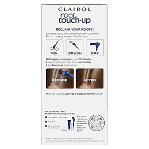 Clairol Root Touch-Up by Nice'n Easy Permanent Hair Dye, 6.5A Lightest Cool Brown Hair Color, Pack of 1