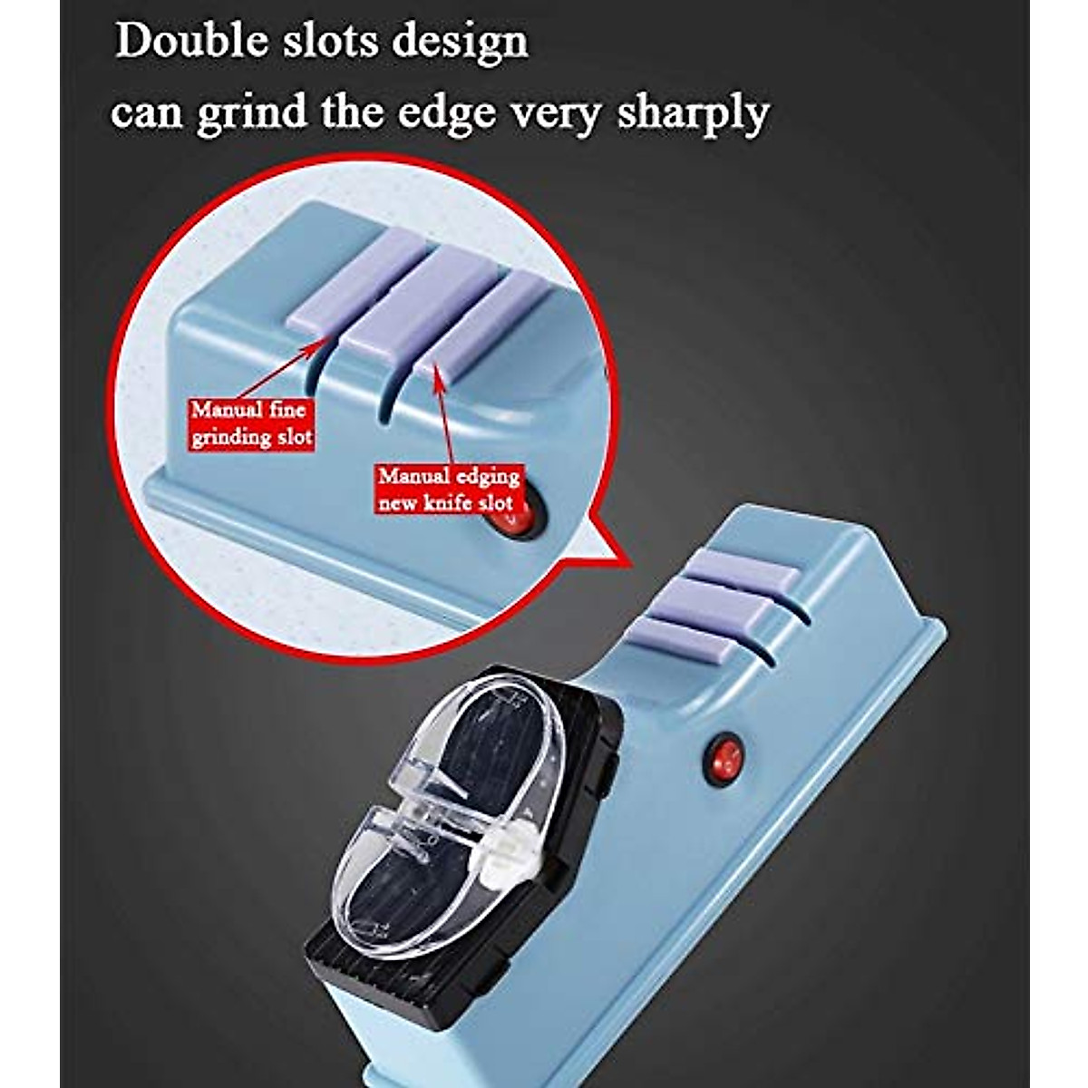 Knife Sharpener Electric Multifunctional Sharpening Kit 4-in-1 for Straight Knives and Scissors with Protective Cover 110V (Electric version)