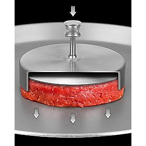 Burger Press - Hamburger Patty Maker, 3.6"/9.5cm Stainless Steel Pie Press Mold.