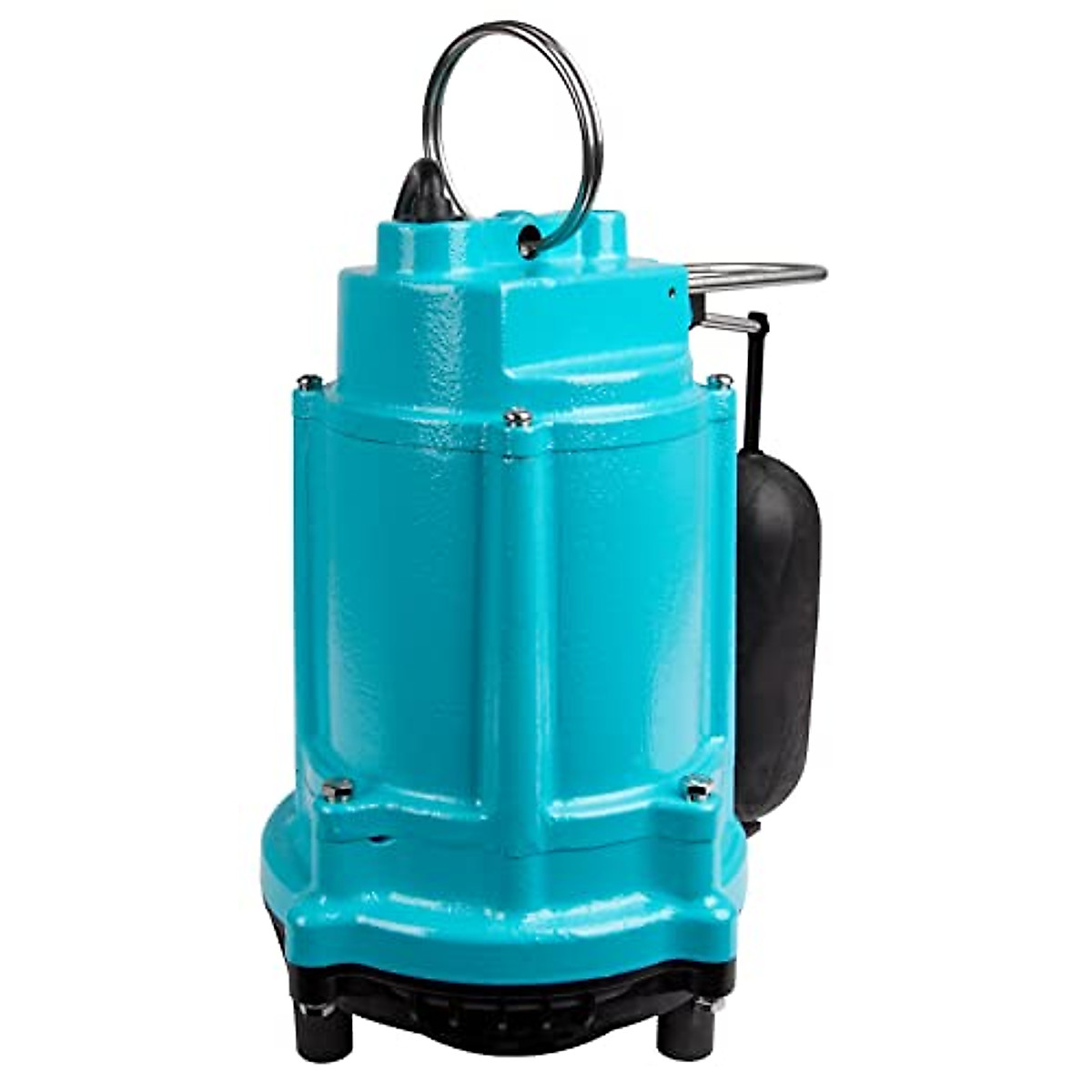 Little Giant 6EC-CIA-SFS 1/3 HP, 115-Volt, 3180 GPH Automatic Cast Iron Submersible Sump/Effluent Pump with Polypropylene Base, Integral Snap-Action Float Switch and 10-Ft. Cord, Blue, 506807