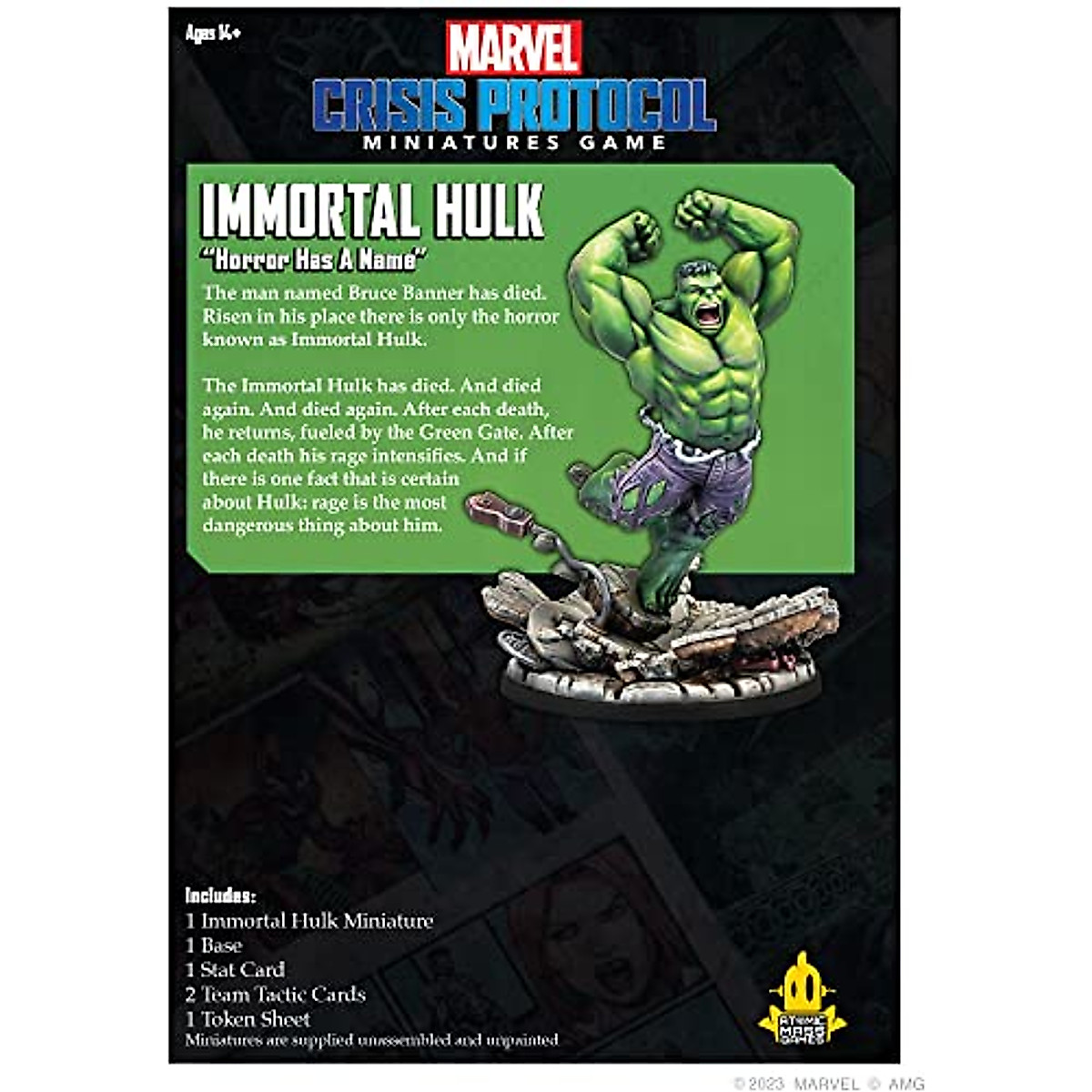 Atomic Mass Games Marvel: Crisis Protocol Immortal Hulk Character Pack - Unleash The Eternal Smash! Tabletop Superhero Game, Ages 14+, 2 Players, 90 Minute Playtime, Made