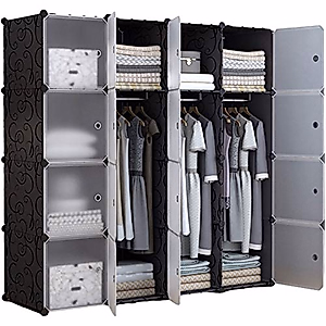DWLOMHE DIY Plastic Storage Box Organizer, Storage Cabinet for The Bedroom, Office, House,16 Cubes