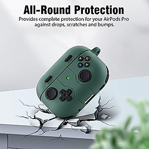 KOREDA Compatible with AirPods Pro 2nd Generation/1st Generation Case Cover with Cleaner Kit & Replacement Eartips (S/M/L), Classic Handheld Game Console Design Case for AirPod Pro 2023/2022/2019