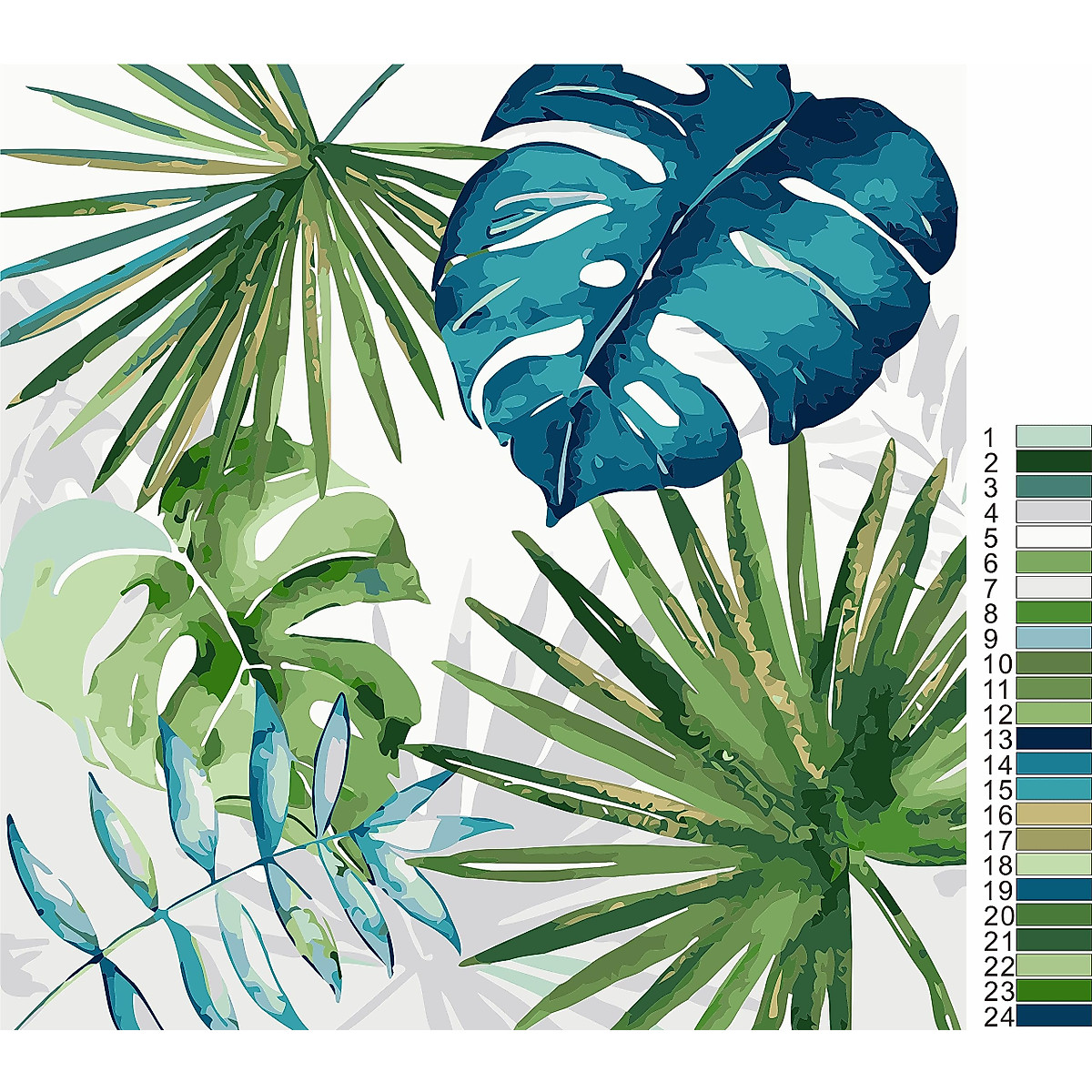 Artmaple Paint by Number for Adults Beginner Kids CANVAS ONLY, Ideal Gift Choice for Birthday,Anniversary or Any Festival. DIY Acrylic for Decor Canvas Roll (16x16inch, Tropical)