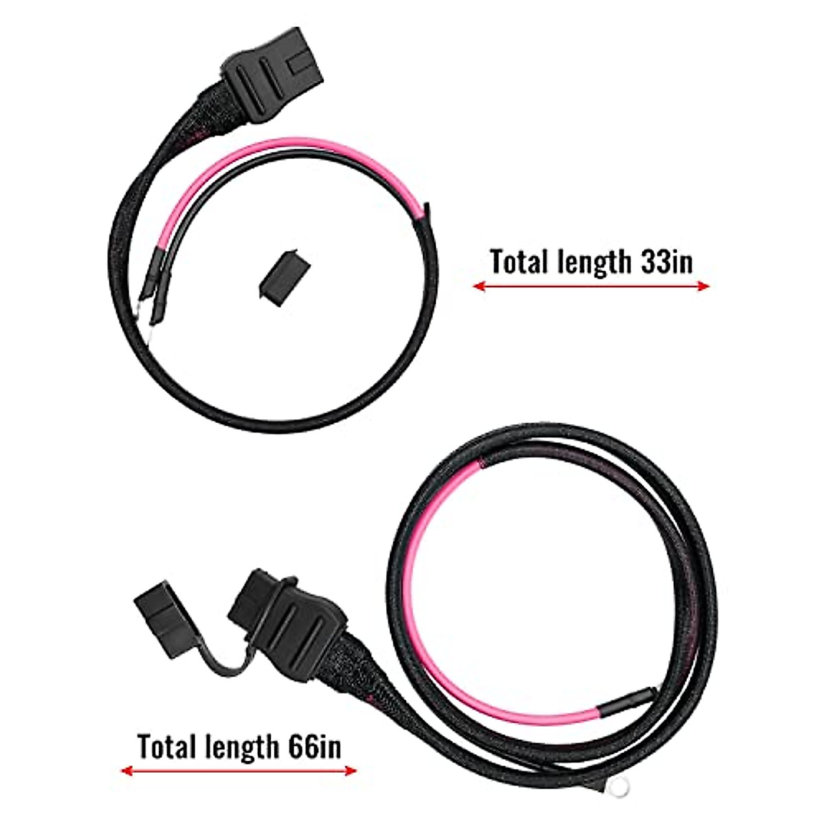 NTSUMI 2 PIN Battery Cable Plow and Truck Side Fit for Western Fisher Snow Plow Replace 21294 61169 8274, Battery Cable Harness with Plug Cover