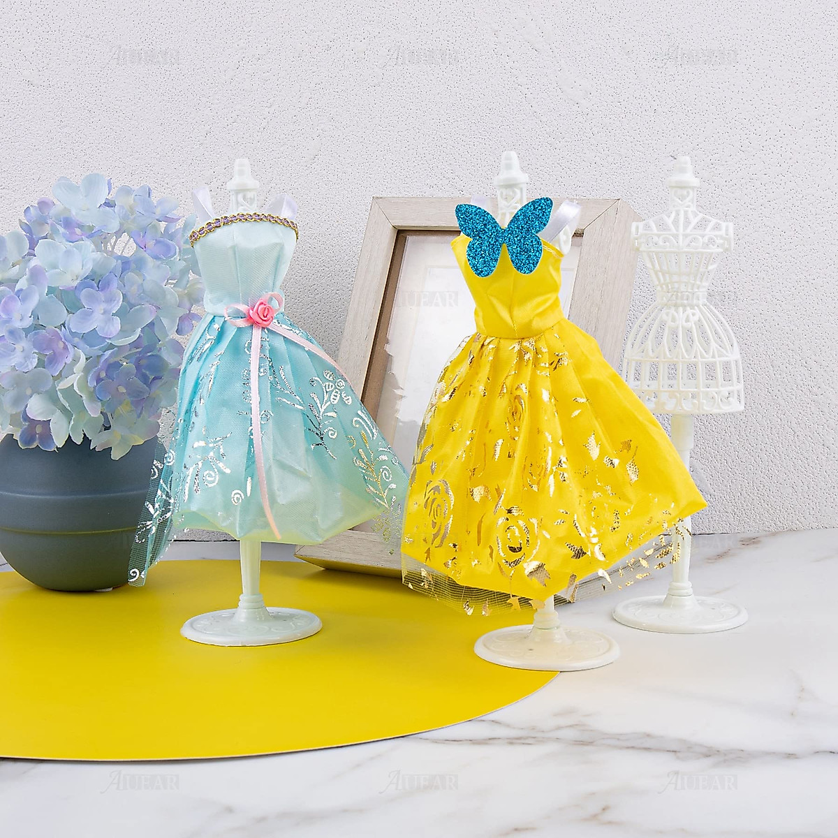 AUEAR, 5 Pack Dress Forms Cloth Gown Plastic Mannequin Display Support Holder Model Stand Accessories for Dresses