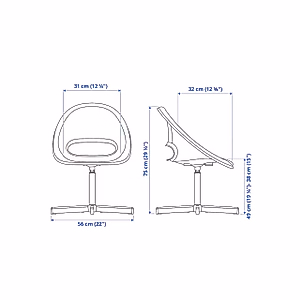 Modern Decoration Loberget Desk Children's Chair, Kid Desk Swivel Chair, Office Chair For Home, Desk Computer Chair Height Adjustable For Work Chair. (White)