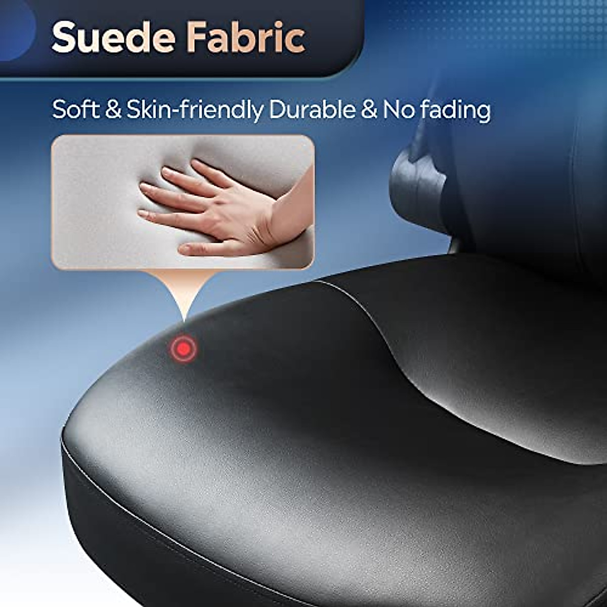 DEVAISE Computer Office Chair, High Back Ergonomic Desk Chair with Adjustable Flip-up Armrests, Lumbar Support and Thick Headrest, Executive Suede Fabric Swivel Task Chair, Black