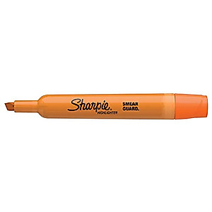 SHARPIE Tank Style Highlighters, Chisel Tip, Fluorescent Orange, Box of 12