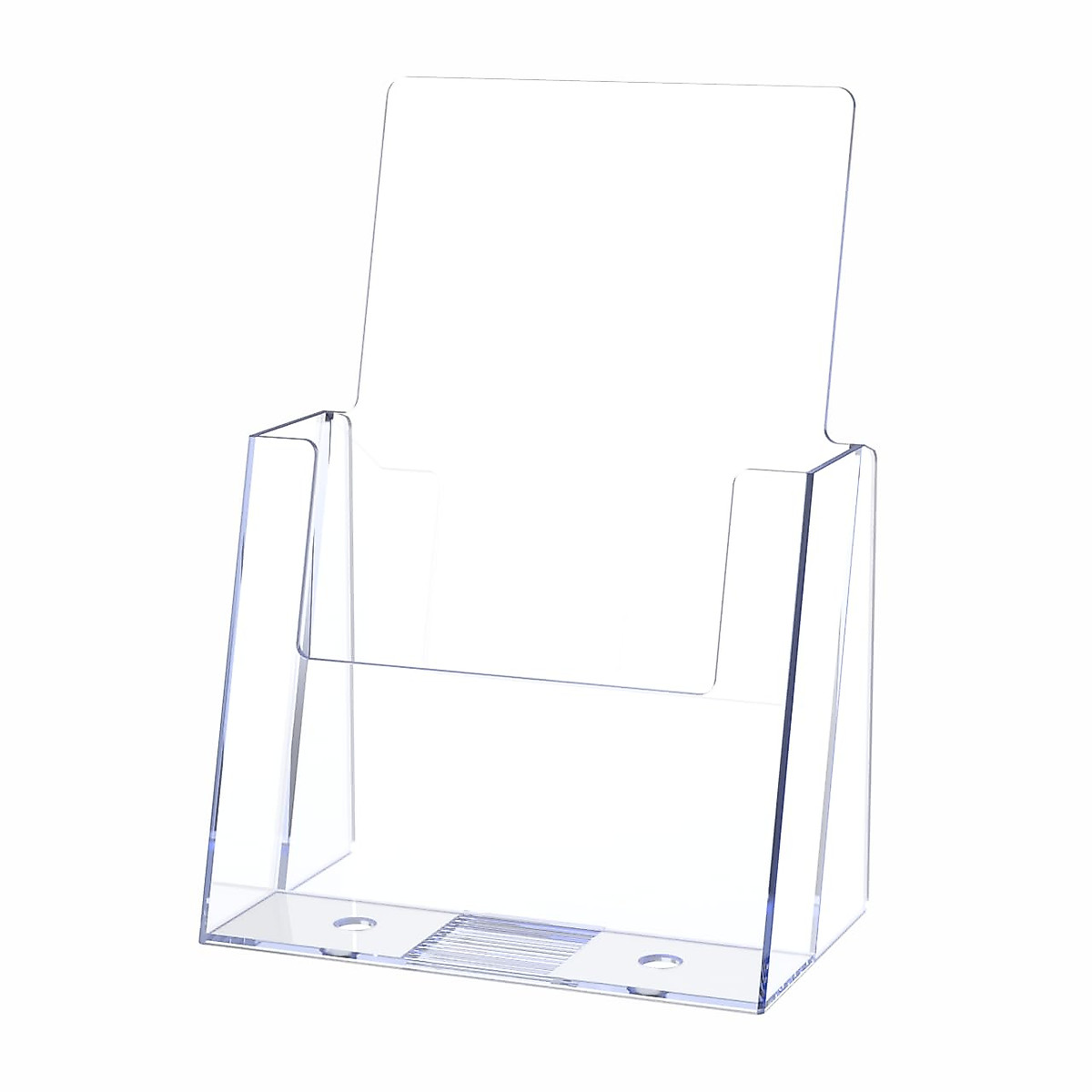 Marketing Holders 2 Pack Brochure Holder for 5.5" Bifolds Clear Acrylic Countertop Literature Organizer Space Saving Slant Back Booklet Dispenser for Trade Shows Expos and Conventions