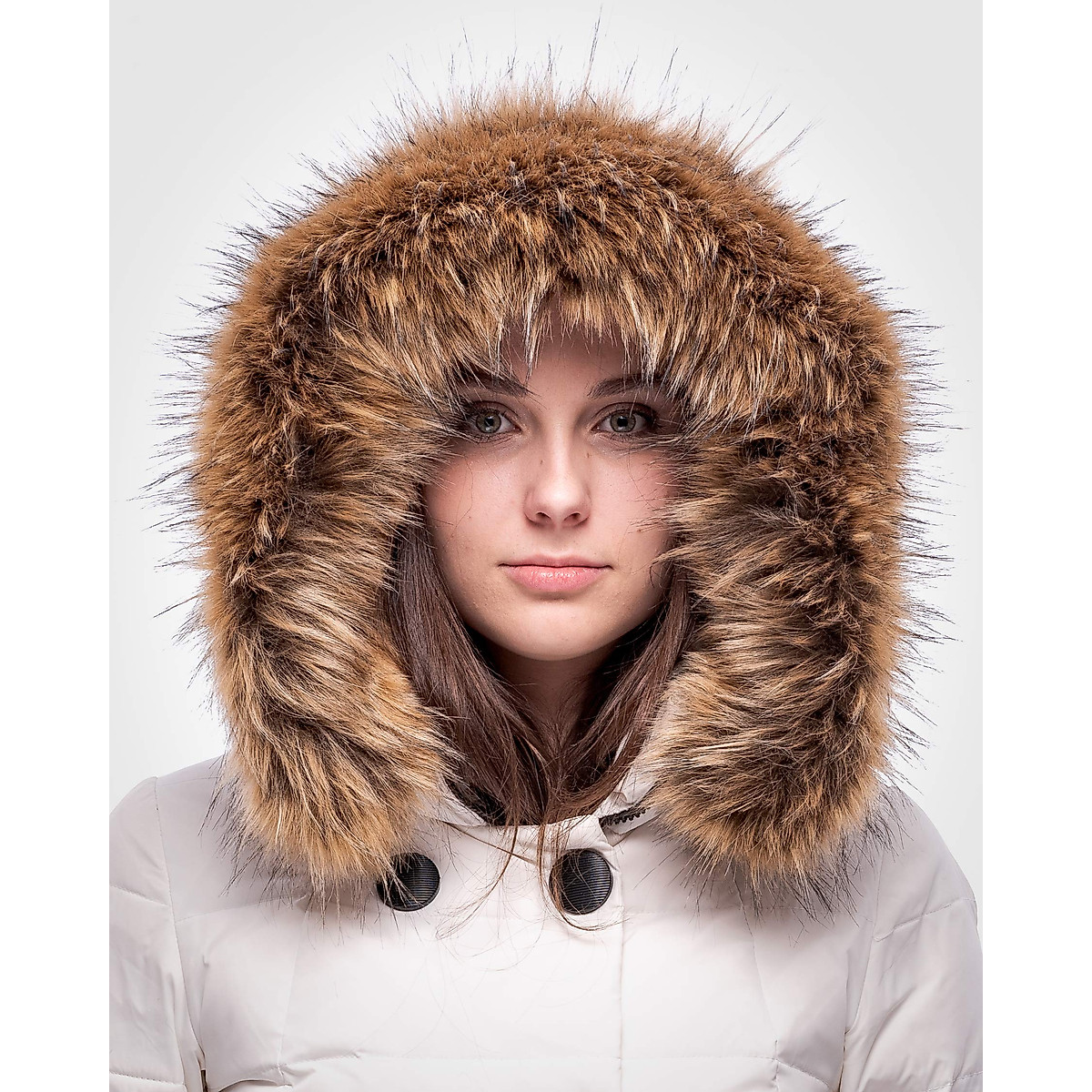 Futrzane Classic Hood Trim - Faux Fur Trim for Hood Replacement - Fur Attachment (S, Bronze Classic)