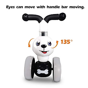 YGJT Baby Balance Bike Toys for 1 Year Old, Birthday Gifts for Boys and Girls, Silent Wheels & Non-Pedal Baby Walker Riding Toys for 10-36 Months Toddlers, Kids First Bike Gifts Spotty Dog