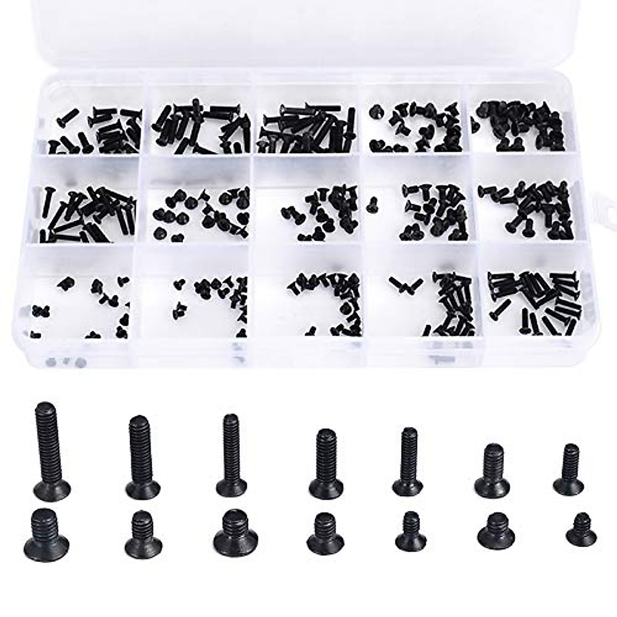 Screw 300PCS New Notebook Computer Repair Screw Parts Black Metal Laptop Screws Tool Combination Kit M2 M2.5 M-3