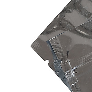 QQ Studio 100 PCS Smooth Silver Dual-Sided Foil Resealable Top Pouches Exterior Size 7.5x10cm (3x4)