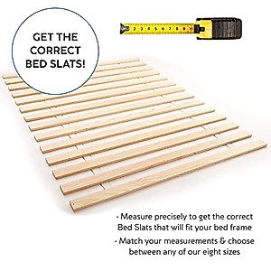 Classic Brands Xtreme Heavy-Duty Solid Wood Bed Support Slats | Bunkie Board, Queen