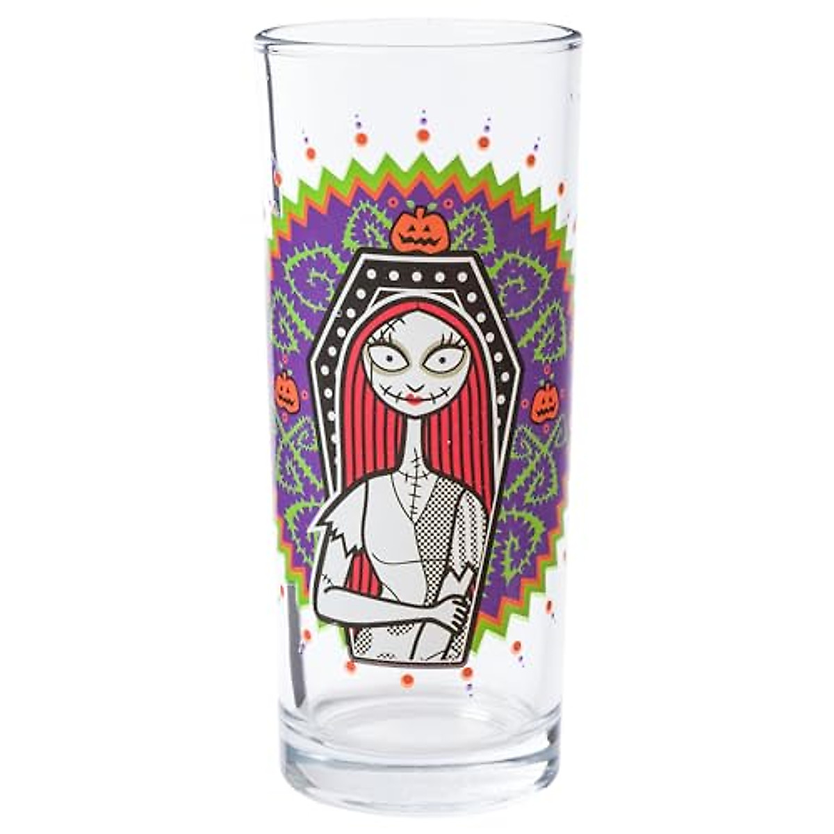 Silver Buffalo Disney Tim Burton Nightmare Before Christmas Day of the Dead Design 4 Pack Tumbler Glass Set, 10 Ounces