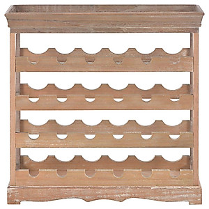 FurturHome Wooden Wine Rack for 24 Bottles with Storage | Freestanding Floor Wood Wine Holder Bottle Holder | Rustic Wine Bar Shelves for Home Kitchen Bar Dining Room | Brown MDF 27.6" x 8.9" x 27.8"