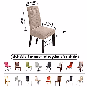 NORTHERN BROTHERS Dining Chair Covers Seat Parson Chair Slipcover for Dining Room Set of 4, Khaki